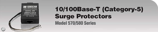 Patton Model 570/580 Series 10/100Base-T (Category-5) Surge Protectors